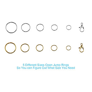 1200pcs Open Jump Rings and Lobster Clasps with Jump Ring Pliers, Perfect Jewelry Findings Kit for Jewelry Making Supplies and Necklace Repair