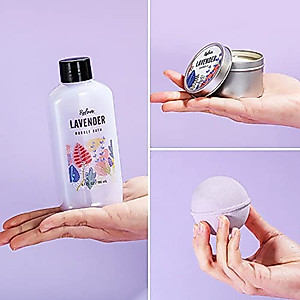 BFF LOVE Spa Gift Baskets for Women, Bath and Body Gift Set, Lavender Spa Set for Women Gift, with Candle, Bath Bomb, Bubble Bath, Relaxing Pamper Gifts for Women, Valentines Gifts for Her