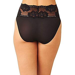 Wacoal Women's Light and Lacy Hi Cut Panty, Black, Medium