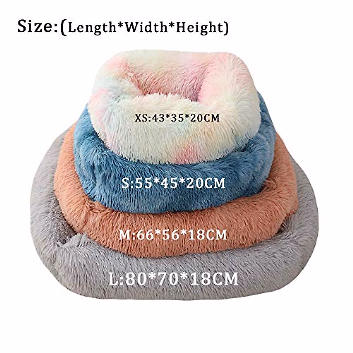 Bed Dark Gray Plush Square Beds for Small Medium Large Dogs Super Soft Winter Warm Sleeping Mats for Cats 1Pcs Xs