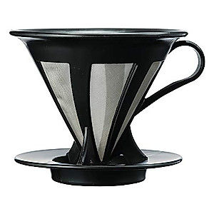 Hario "Cafeor" Stainless Steel Mesh Coffee Dripper, Size 02, Black