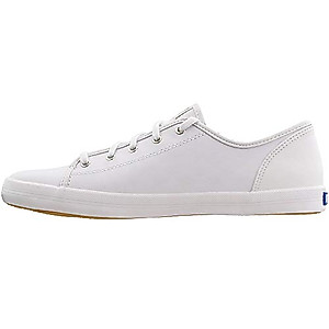 Keds girls Kickstart Sneaker, White Leather, 2 Big Kid US