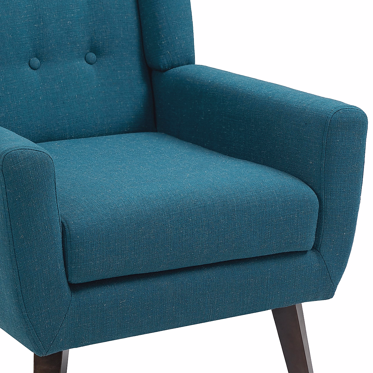 UIXE Accent Chairs Set of 2, Modern Living Room Arm Chair Button Tufted Armchair, Comfy Upholstered Club Lounge Sofa Seat Reading Chair Bedroom Side Seating for Home Office (Turquoise Blue)