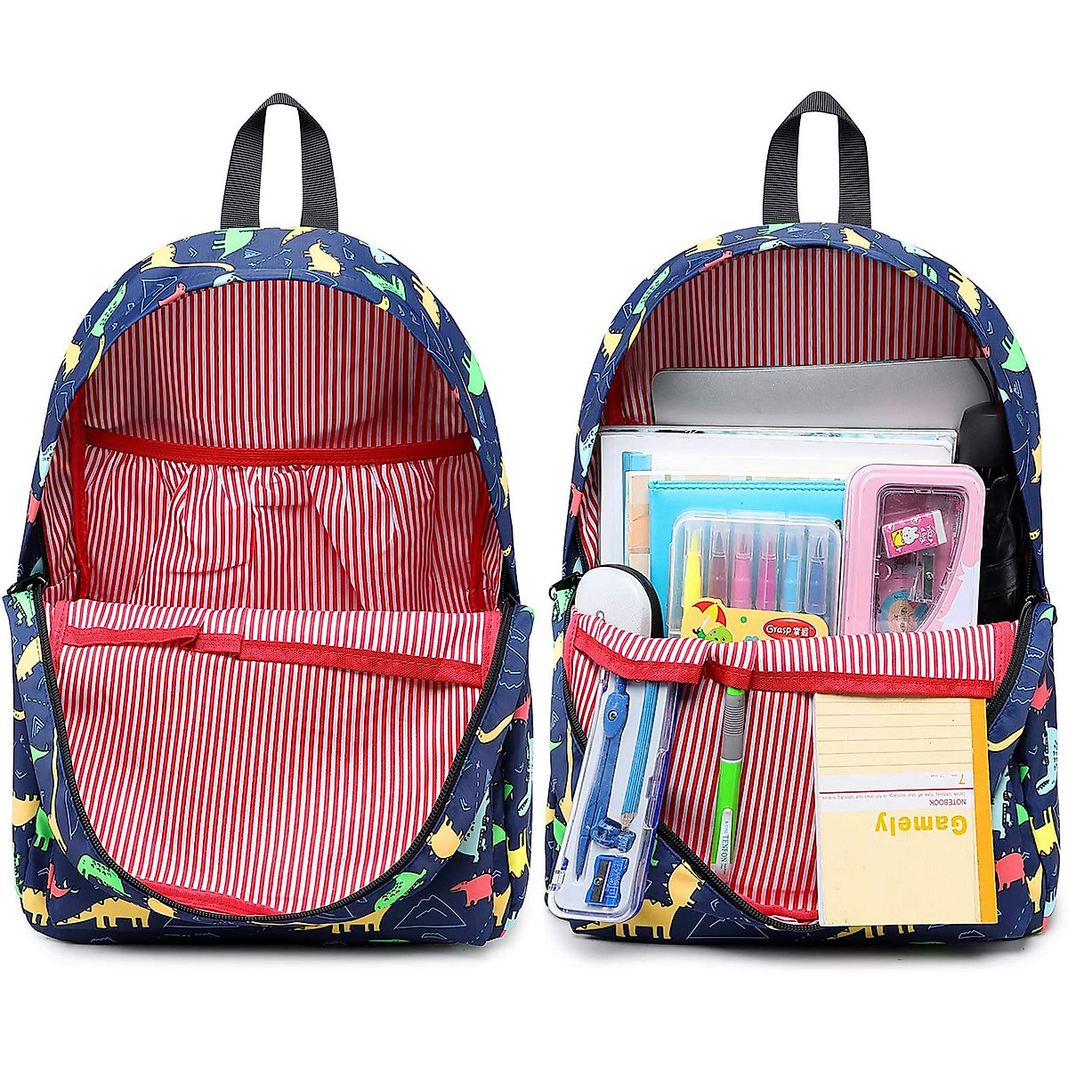 CAMTOP Backpack for Kids Boys School Backpack with Lunch Box for Preschool Kindergarten BookBag Set(Dinosaur-Graffiti Blue