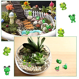 Jetec 32 Pieces Cute Frog Miniature Figurines Frog Cake Topper Decorations Mini Garden Frog Ornaments Animals Model Garden Miniature Landscape DIY Craft for Home Decoration Party Supplies