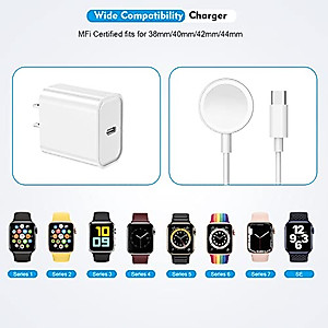 Watch Charger for Apple Watch Charger,USB C 20W Fast Charger Adapter 6.6FT iWatch Charger Magnetic Charging Cable Cord Apple Watch Charger for Apple Watch Support Apple Watch Series 8/7/6/5/4/3/2/1/SE