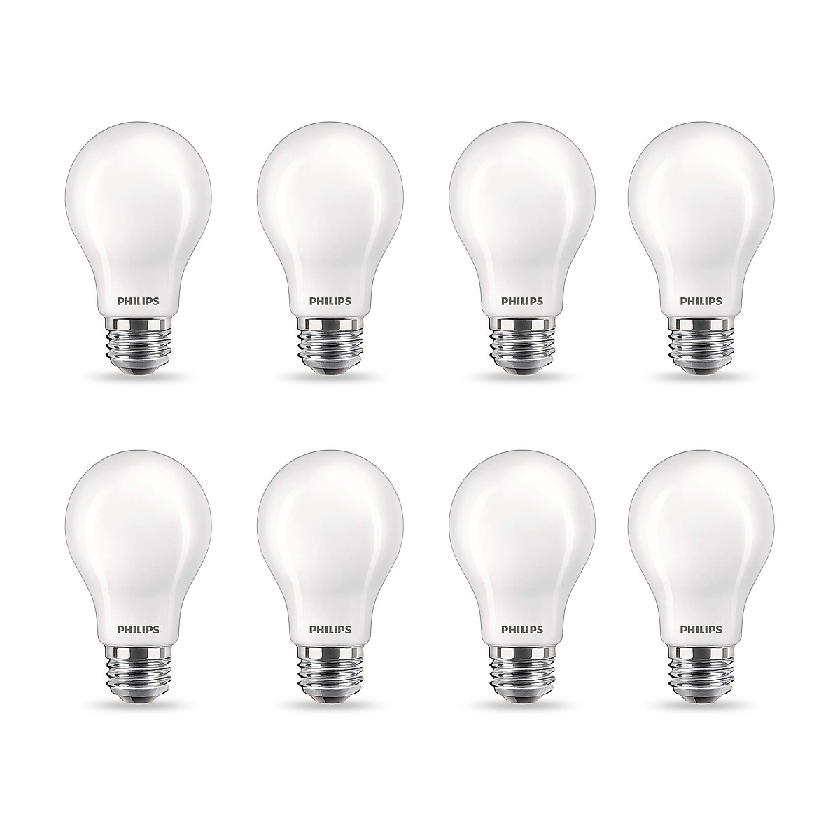 Philips LED Flicker-Free Dimmable A19 Light Bulb, EyeComfort Technology, 800 Lumen, Daylight (5000K), 8.5W=60W, E26 Base, Title 20 Certified, 8-Pack