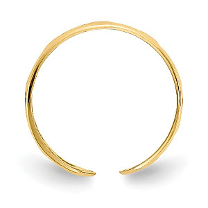 IceCarats 14K Yellow Gold Heart Love Adjustable Toe Ring Open Midi Band Summer Beach Jewelry