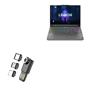 BoxWave Cable Compatible with Lenovo Legion Pro 5i (RTX 4050) - MagnetoSync Mini Adapter, Magnet Charging Cable USB Type-C Micro USB - Jet Black