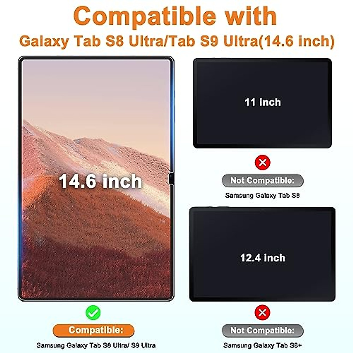 AACL [2 Pack] Tempered Glass for Samsung Galaxy Tab S9 Ultra/Tab S8 Ultra Screen Protector(14.6 Inch), [Bubble-Free][Anti-Scratch][Case-Friendly]