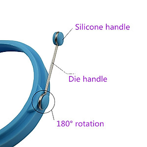 Silicone Egg Rings, 2 Pack Pancake Rings Non Stick Fried Egg Ring Mold, 4 Inch Egg Cooking Rings for Mcmuffins, Round Pancake Mod (Blue)