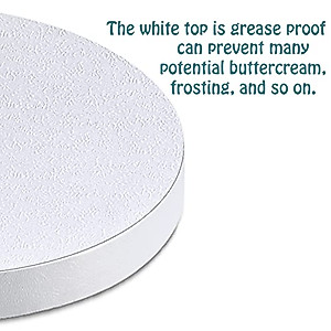 White Cake Drums Round 10 Inch Cake Boards with 1/2-Inch Thick Smooth Edges for Multi Tiered Birthday Wedding Party Cakes Drum Board