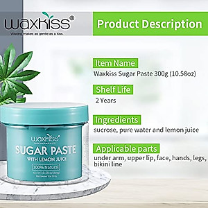 Sugar Wax Kit - Medium All-Purpose Hair Removal Kit with Lemon Juice for Brazilian, Legs, Arms, Bikini, Back, Chest, Face