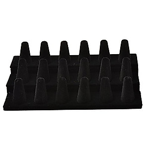 Bocar Black Velvet Finger Ring Display Showcase Organizer Holder Jewelry Storage Counter (18JZZ)