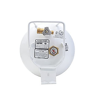 Flame King YSN201HZL 20-LB Steel Horizontal Propane Tank Cylinder for Fire Pits and Tables, Patio Heaters, Barbeques, RVs, and Truck Campers, White