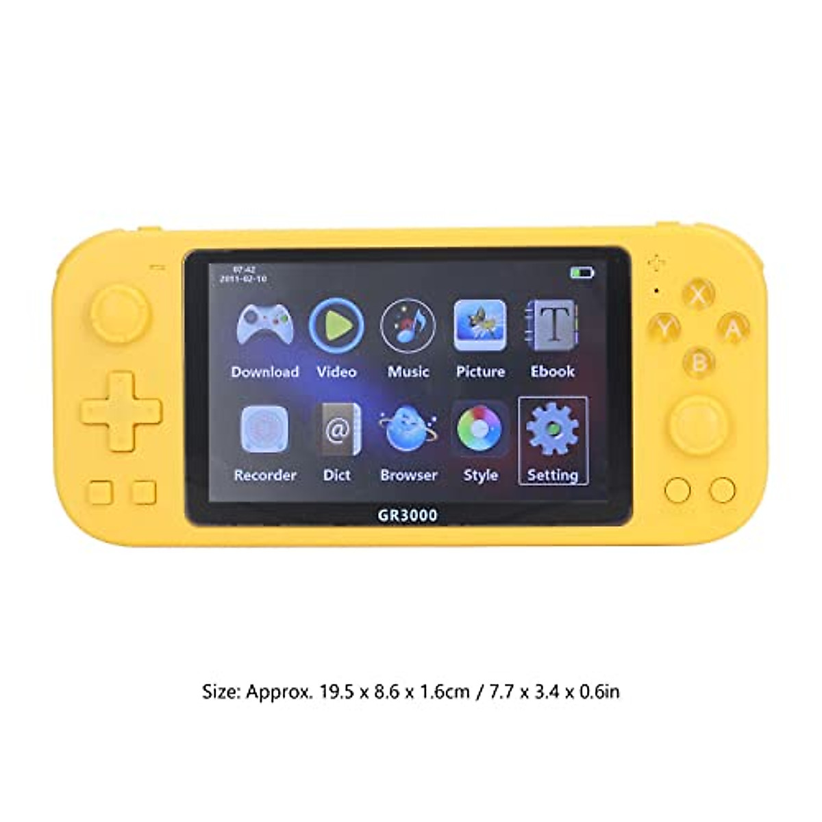 Bewinner Electric Handheld Game Player for Kids, Portable Retro Video Game Player with 5.1inch HD Display Screen, USB C Rechargeable Arcade Gaming Player, Birthday Present (Yellow)
