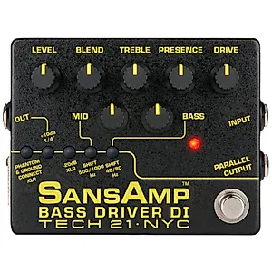 Tech 21 SansAmp Bass Driver DI V2 Bundle with 3 Patch Cables and Dunlop Variety Pick Pack