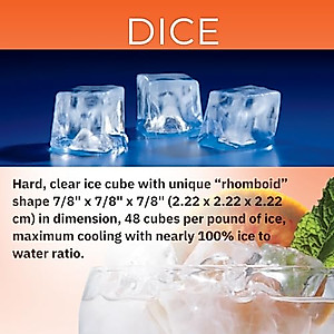Manitowoc Undercounter Ice Maker, Dice Ice Cube Style, 286 lb/24hr Ice Production with 19 lb Storage Capacity