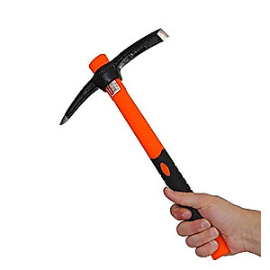 TABOR TOOLS Pick Mattock with Fiberglass Handle, Garden Pick, Great for Loosening Soil, Archaeological Projects, and Cultivating Vegetable Gardens or Flower Beds. J62A. (Small 15 Inch) 