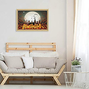 susiyo 500 Piece Jigsaw Puzzle for Adults Kids, Pumpkin Autumn Fall Maple Leaves Puzzle Wooden Jigsaw Puzzle Family Game Intellective Toys Wall Art Work for Educational Gift Home Decor