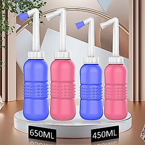 2PCS- 650ml Big Portable Bidet Peri Bottle for Postpartum Essentials, Feminine Care Perineal Wash Bottle| 22oz Travel Bidet with Water Seal Cap Waterproof Storage Bag