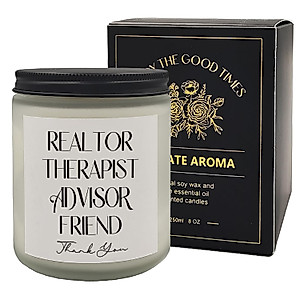 Ayxvt Realtor Gifts Scented Candles - Thank You Candle, Thank You Gift for Realtor Lavender Candle 8oz, Realtor Gifts for Women, Closing Gifts for Realtor, Gifts for Real Estate Agents