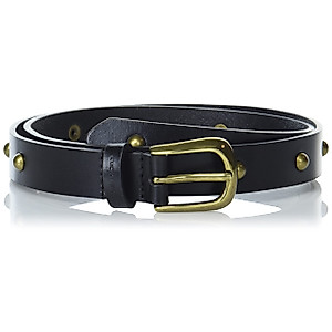 Lucky Brand Women Leather Bold Fashion Statement Belts, Domed Studded-Black, S (26-27")