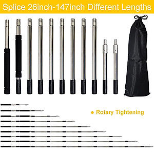 Greeily Extension Pole, 2 Ft to 12 Ft Paint Extension Pole Multi-Purpose Splice Spider Brush Outdoor Spray Paint Roller Cleaning Extendable Pole and Chandelier Replacement (3feet-11feet)