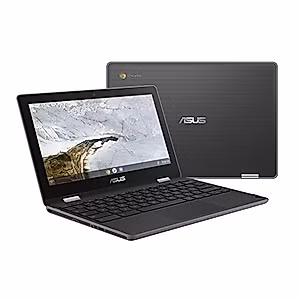 ASUS Chromebook Flip C214MA-YS02T 11.6” Ruggedized and Water Resistant Chromebook, 360 Touchscreen Convertible, Intel N4000, 4GB DDR4 RAM, 32GB Storage, Mil STD design, Chrome OS, Black
