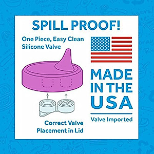 Re Play Made in USA 10 Oz. Sippy Cups for Toddlers, Pack of 1 - Reusable Spill Proof Cups for Kids, Dishwasher/Microwave Safe - Hard Spout Sippy Cups for Toddlers 3.13" x 6.25", Ice Pink