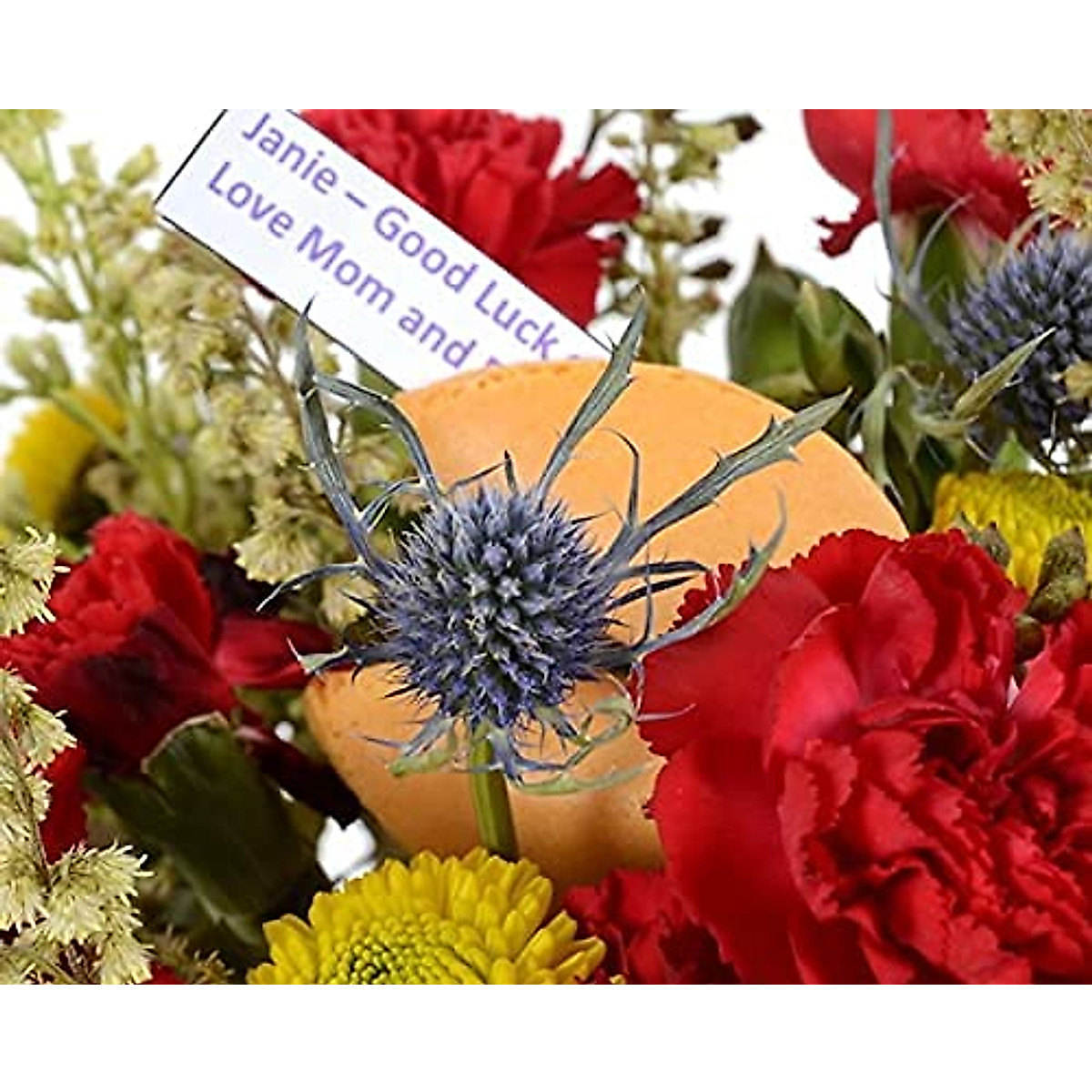 Birthday Blast Fresh Cut Live Flowers Arranged in a Takeout Container with your Personal Message Tucked Inside a Fortune Cookie