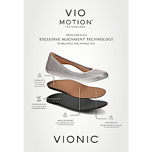 Vionic Women’s Ballet Flat Anita- Supportive Round Toe Dress Shoes That Include a Built-in Arch Support Insole 5-12 Tan Croc Suede 8.5 Medium