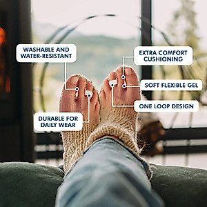 Dr. Frederick's Original Hammer Toe Gels - 2 Pairs - Hammer Toe Support Crest for Women & Men - Joint Realign - Cushion, Support & Temporary Splint - Crooked, Claw, Toe Brace - White - 1 Loop Design