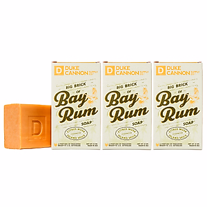 Duke Cannon Supply Co. Big Brick of Soap Bar for Men Bay Rum (Citrus Musk, Cedarwood, Island Spice Scent) Multi-Pack - Superior Grade, Extra Large, All Skin Types, Paraben-free, 10 oz (3 Pack)