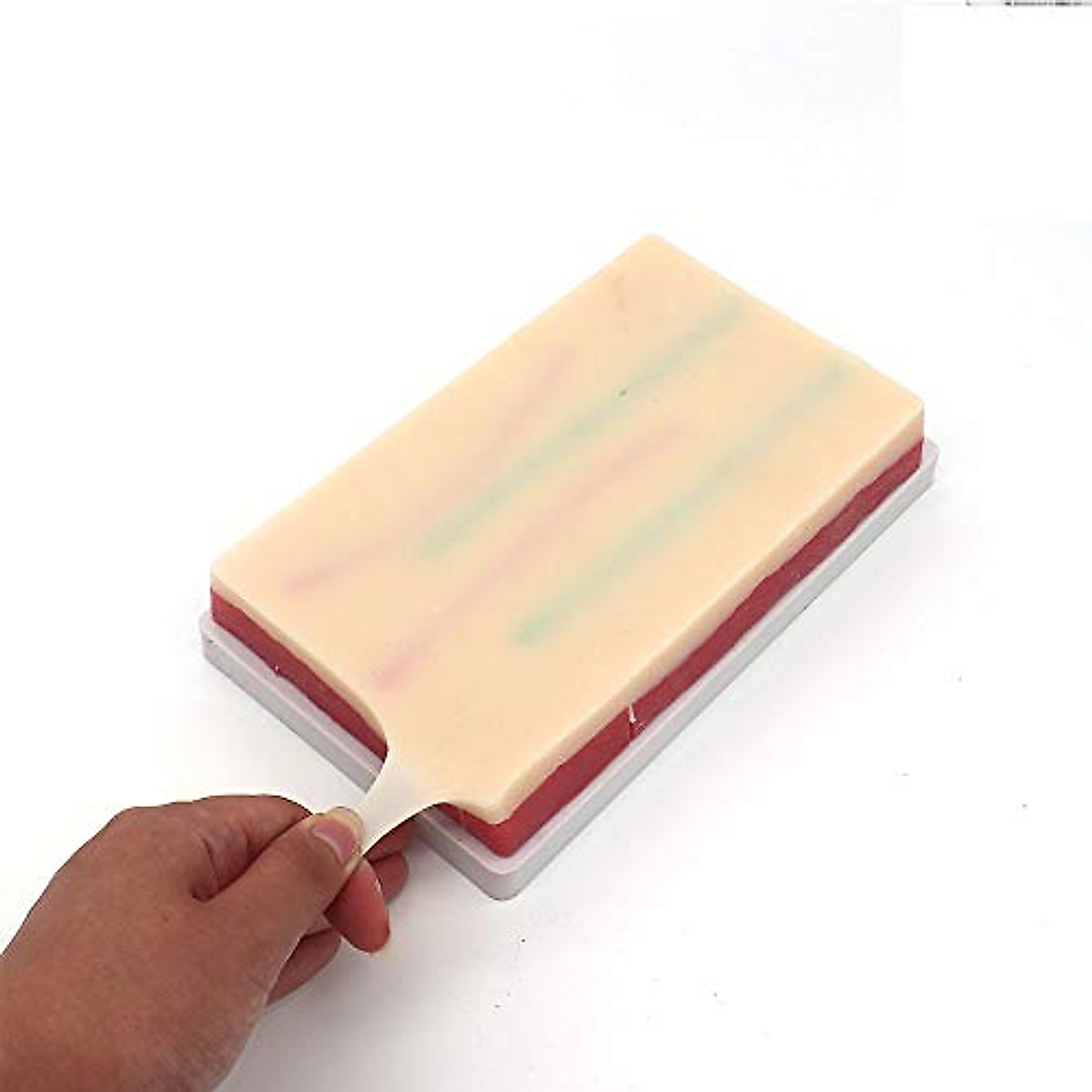 2 Pack Venipuncture IV Injection Training Pad Model, Silicone Human Skin Suture Training Model, Injection Practice Pad，4 Veins Imbedded, 3 Skin Layers