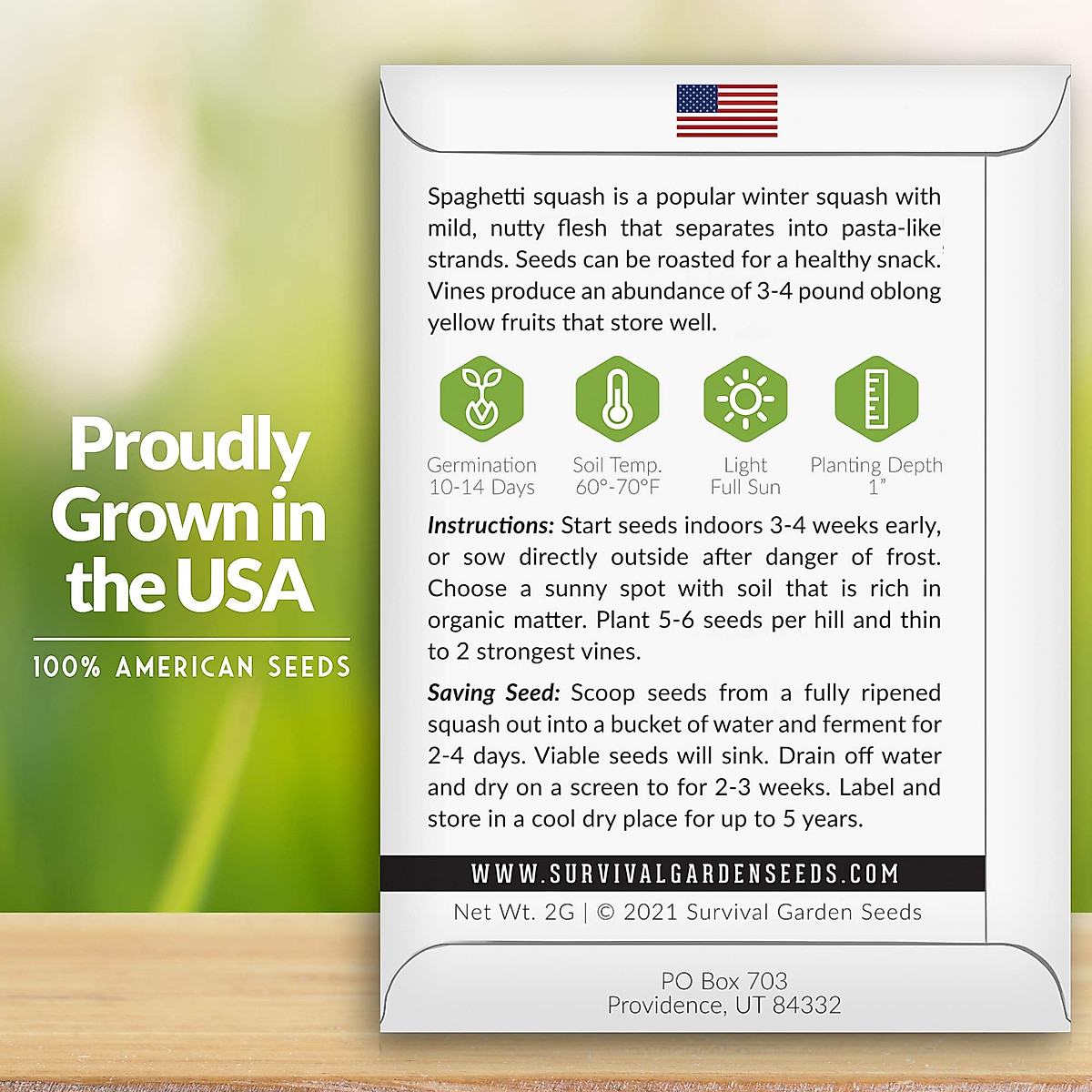 Survival Garden Seeds - Spaghetti Squash Seed for Planting - Packet with Instructions to Plant and Grow Low Carb Healthy Winter Squash in Your Home Vegetable Garden - Non-GMO Heirloom Variety