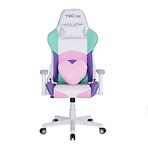 Techni Sport Gaming Chair Collection - Office Chair - Gaming Computer Chair - Recliner Chair - Back Support - Ergonomic & Adjustable - Lumbar Support Leather Gaming Chair (TS42, Multicolor)