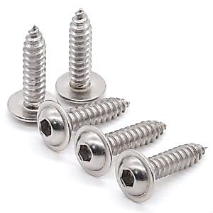 Glvaner (100 pcs) M3 x 25mm Flanged Button Head Socket Cap Self Tapping Screws 304 Stainless Steel 18-8 Wood Screws