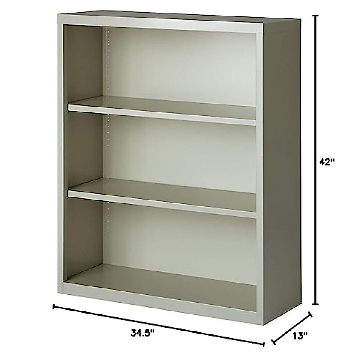 Lorell LLR41283 Fortress Series Steel Book Case, Light Gray, 34.5" x 13" x 42"