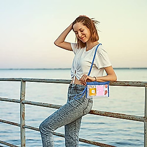 USPECLARE Clear Crossbody Purse Bag Stadium Approved Clear Tote Bag for Work Concert Sports(Blue)