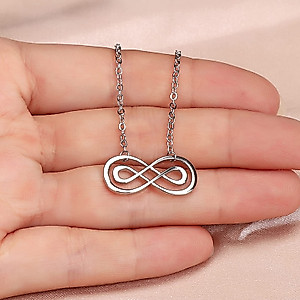 MADAOGO Aunt Niece Necklace, Infinity Necklace for Women, Niece Gifts from Aunt, Mothers Day Jewelry Birthday Gift for Aunt and Niece