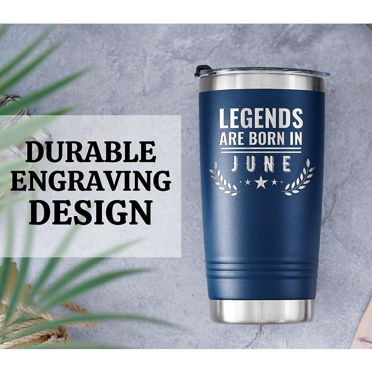 Onebttl Funny Birthday Gifts for Men, Happy Birthday Tumbler for Him, Coffee Mug with Lid, Mens Birthday Gift Ideas, Legends are Born in December