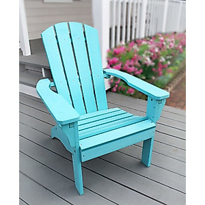 Leigh Country TX 94025 Poly Resin Adirondack Chair, Turquoise, Turquiose
