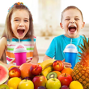 Slushy Maker Cup - TIK TOK Quick Frozen Magic Cup, Double Layers Slushie Cup, DIY Homemade Squeeze Icy Cup, Fasting Cooling Make And Serve Slushy Cup For Milk Shake, Smoothies, Slushies (350 ml, 2)