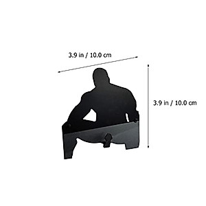 TEHAUX 2 pcs Art Wall Heavy Unique Storage Man Mounted Home Iron Towel Wrought Doorway Black Decorative Human-Shaped Shaped Decoration Clothes-Hook Clothes Funny Chic Duty Shape