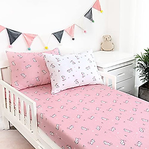 SPRINGSPIRIT Baby Toddler Pillow for Girls 2 Pack Ultra Soft & Breathable 14" x 19" Baby Pillows for Sleeping, Machine Washable Soft Travel Pillow, Toddler Bed Pillows