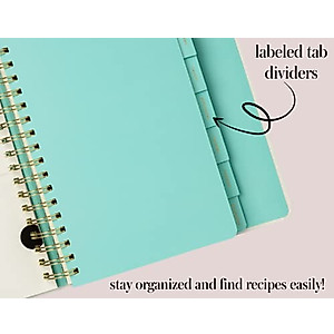 Kate Spade New York Recipe Book with 7 Tabbed Sections and Recipe Card Sleeves, Deco Dot