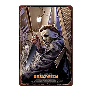 Halloween 1978 Horror Film Movie Vintage Retro Tin Sign Size 8x12 Inches Bar Wall Decor Movie Poster,Dining Room