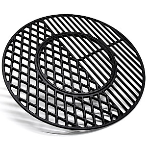 Adviace 21.5 Inch 8835 Cast Iron Grill Cooking Grates Replacement for 22.5" Weber Master-Touch, 22.5" Charcoal Smoker, Weber 22 Inch Kettle, Premium 22 Inch Charcoal Grill, 22" Weber Performer Premium