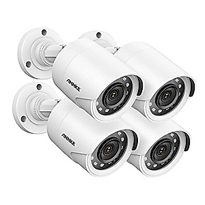 ANNKE 4 Packed 2.0MP 1080P 1920TVL Wired Security Camera Kits, HD TVI Add-on Outdoor CCTV Cameras, IR Night Vision, Weatherproof Housing, Home Surveillance Security Bullet Cam